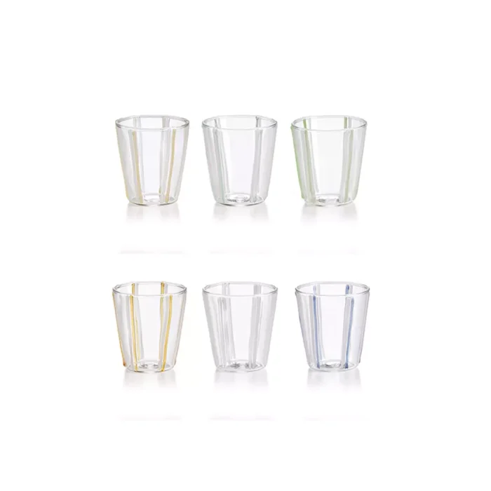 Soul set of 6 assorted colors borosilicate glass shot glasses - IVV