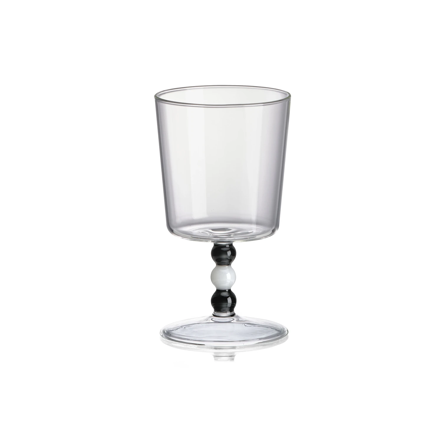 Collier set of 2 low clear borosilicate glass goblets with white and ...